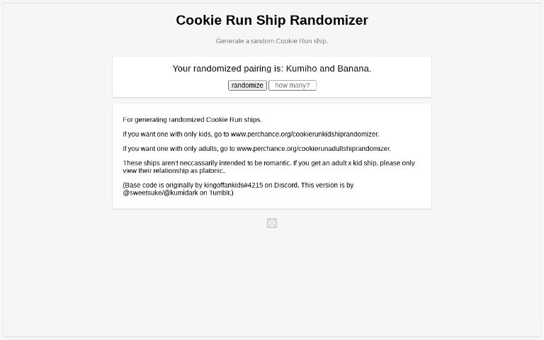 Cookie Run Ship Randomizer ― Perchance Generator