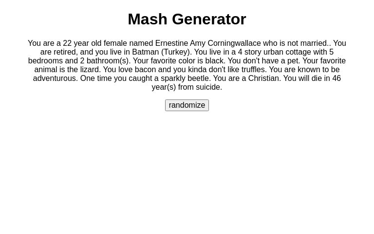 Mash Generator