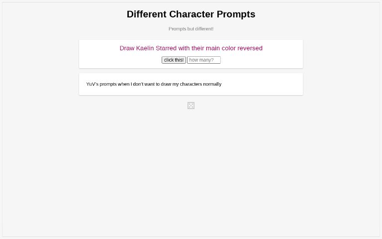 Different Character Prompts ― Perchance Generator