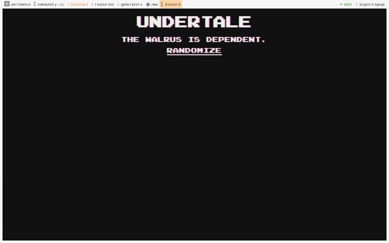 Undertale ― Perchance Generator