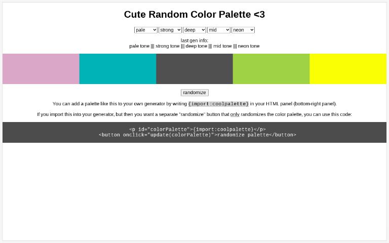 Cute Random Color Palette