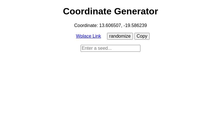 Coordinate Generator