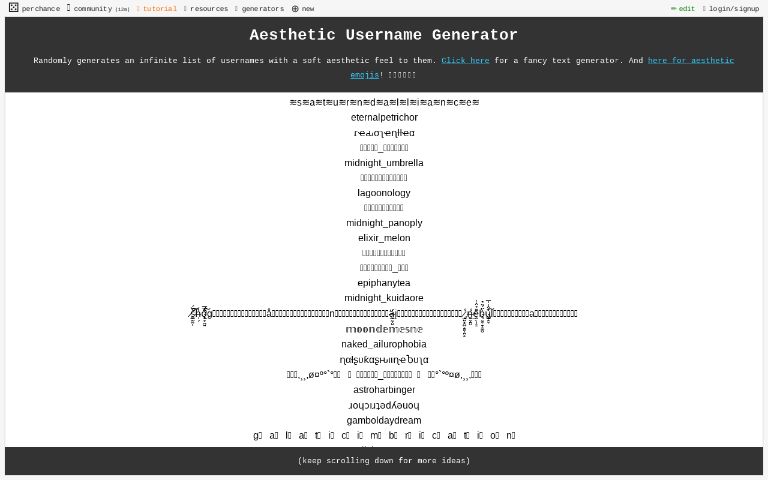 Aesthetic Username Generator