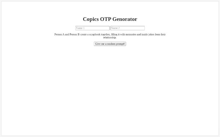 Copics OTP Genorator ― Perchance Generator