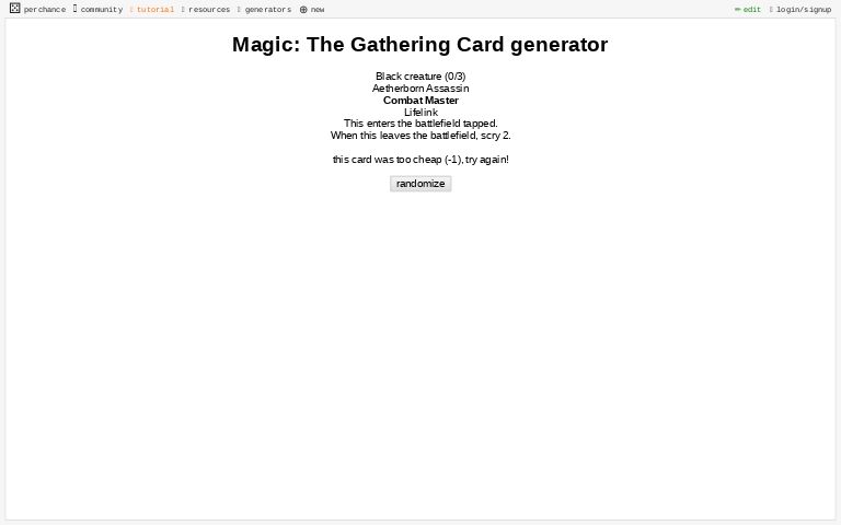 Magic: The Gathering Card generator