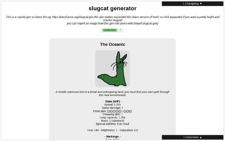 slugcat gen ― Perchance Generator