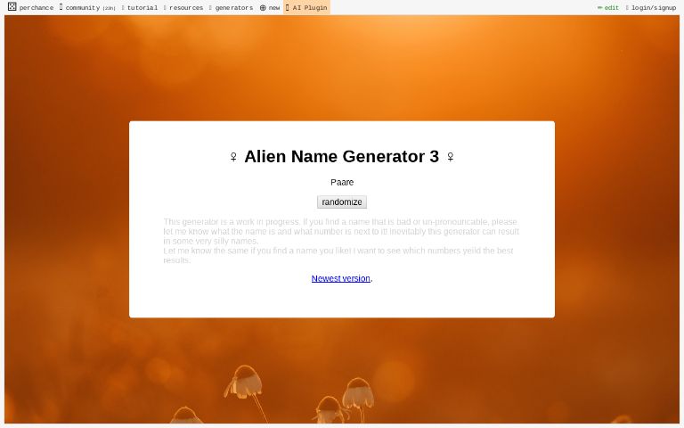♀ Alien Name Generator 3 ♀