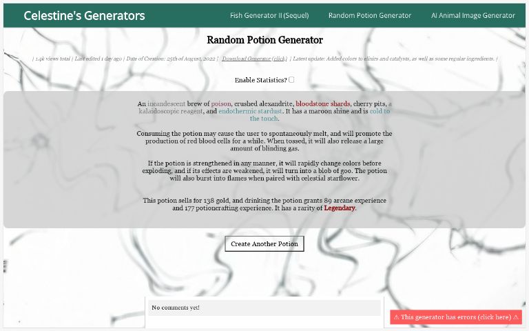 Random Potion Generator