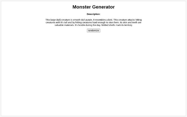 Monster Generator
