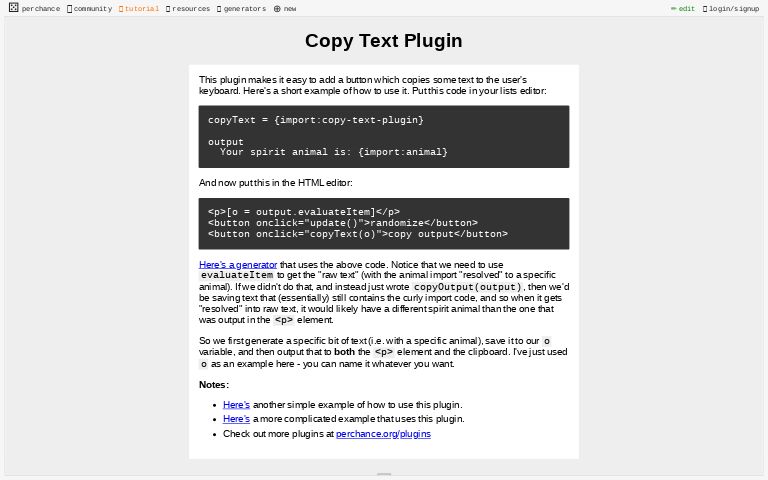 Copy Text Plugin