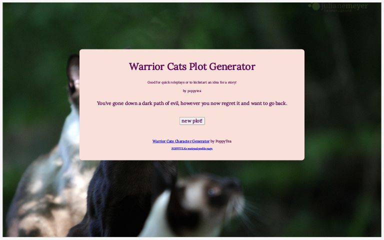 Warrior Cats Plot Generator