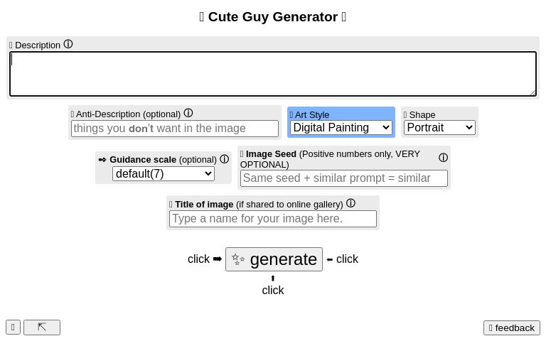 AI Cute Guy Generator (free, no sign-up, unlimited)