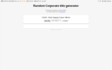 Random Corporate title generator