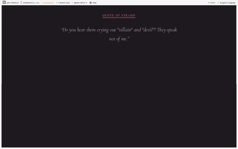 Quote of Strahd ― Perchance Generator
