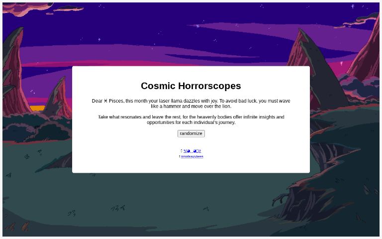 Cosmic Horrorscopes ― Perchance Generator