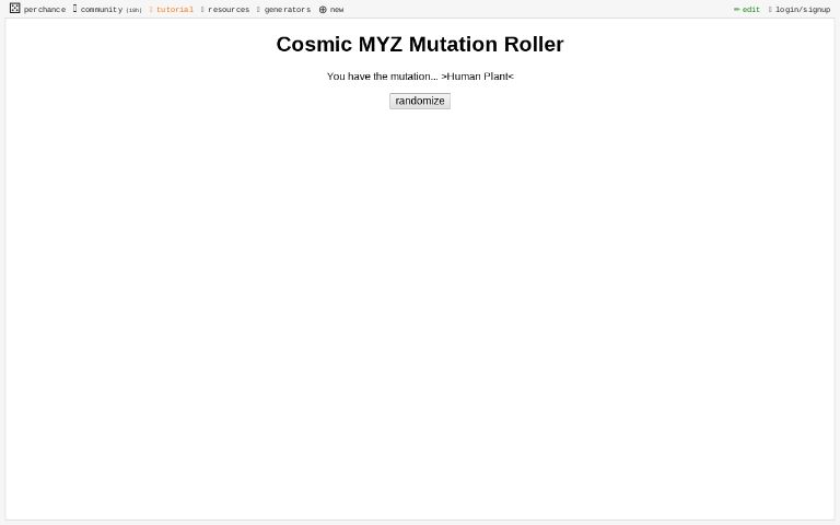 Cosmic MYZ Mutation Roller ― Perchance Generator