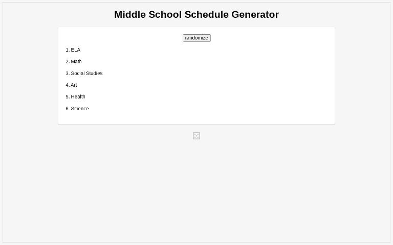 Middle School Schedule Generator