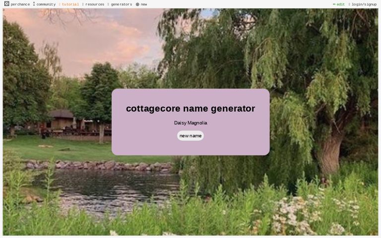 cottagecore name generator