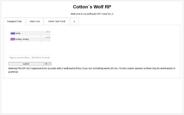 Cotton´s Wolf RP ― Perchance Generator