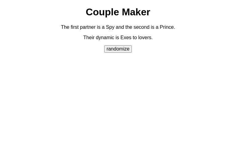 Couple Maker ― Perchance Generator