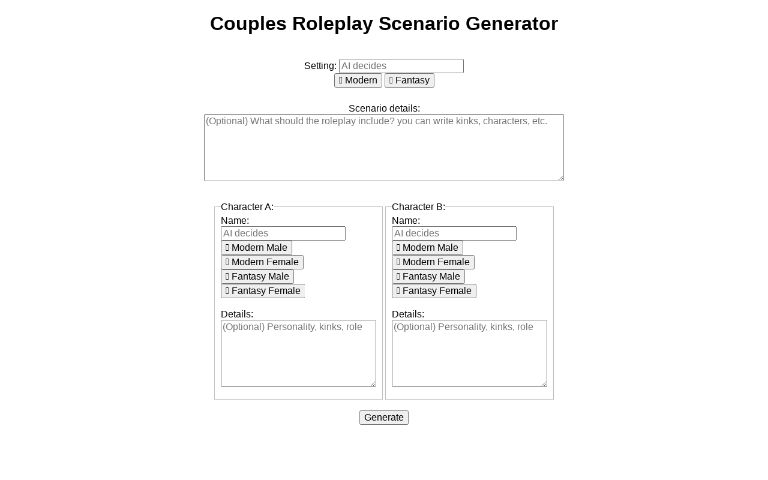 AI Erotic Roleplay Scenario Generator