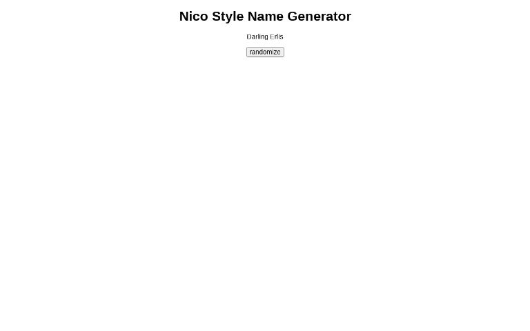 Nico Style Name Generator