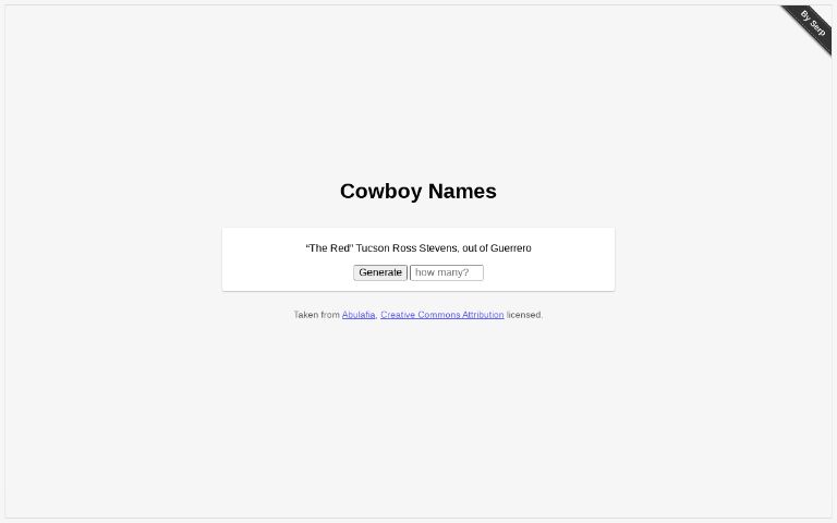 Cowboy Names ― Perchance Generator