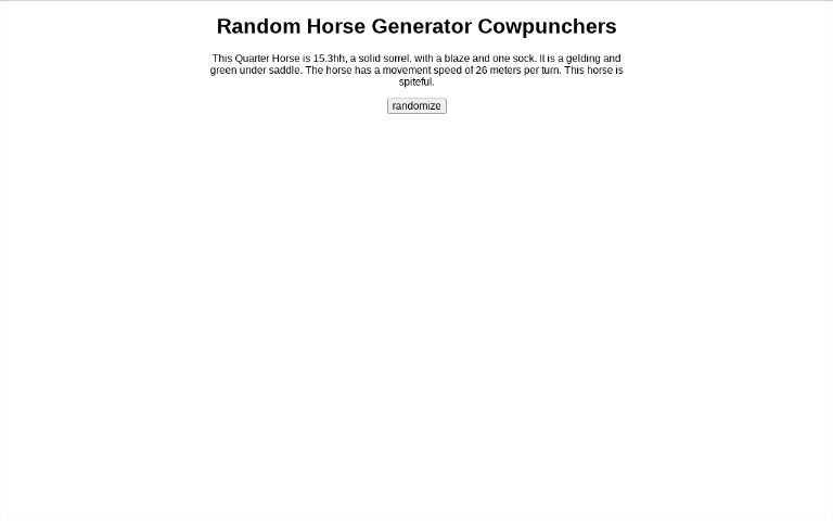 Random Horse Generator Cowpunchers
