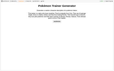 Pokémon Trainer Generator