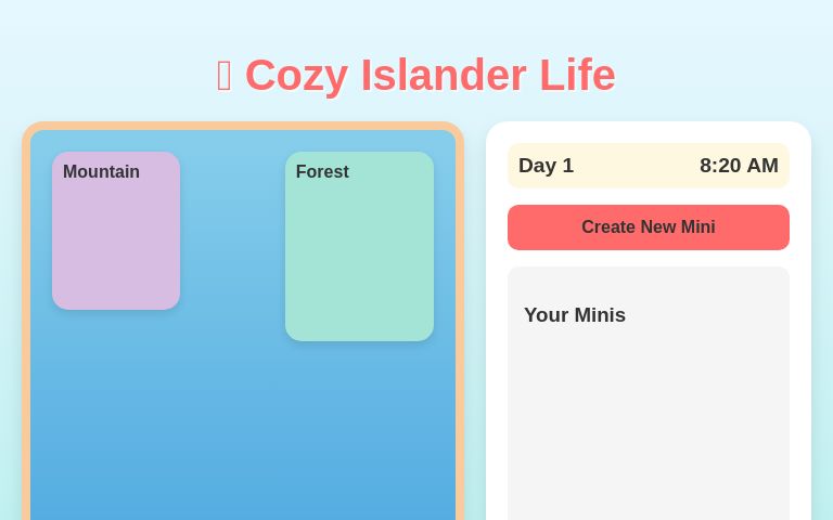 🏝️ Cozy Islander Life ― Perchance Generator