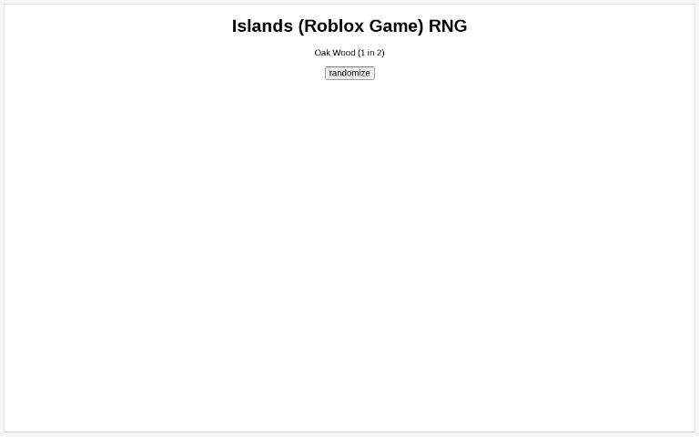 Islands (Roblox Game) RNG ― Perchance Generator
