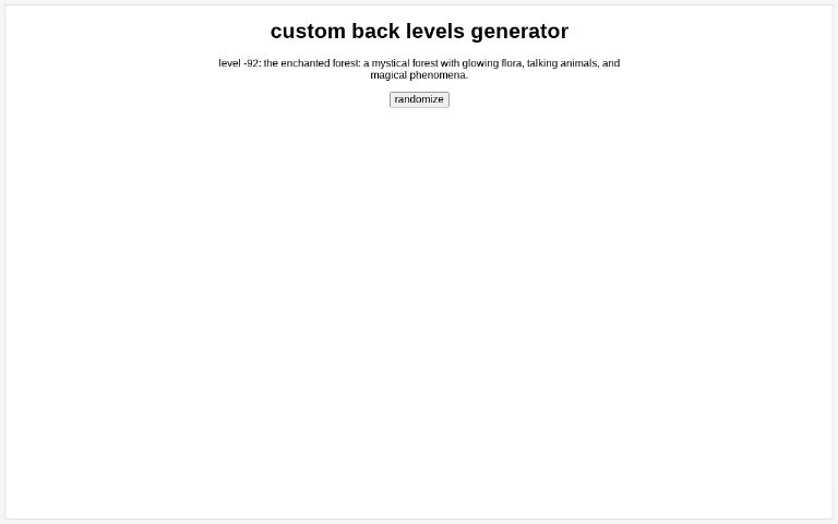 custom back levels generator