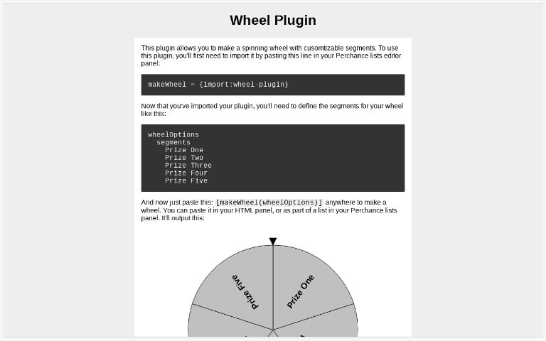 Wheel Plugin