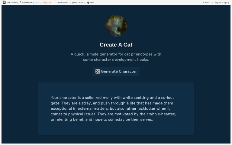 Create A Cat ― Perchance Generator