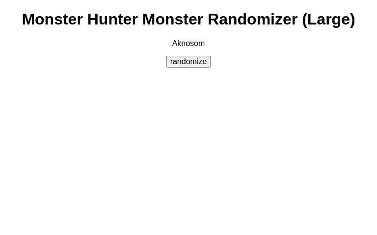 Monster Hunter Monster Randomizer (Large) ― Perchance Generator