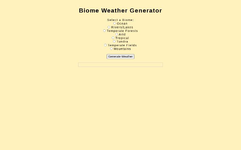 Biome Weather Generator
