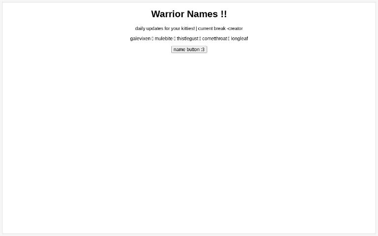 Warrior Names !! ― Perchance Generator