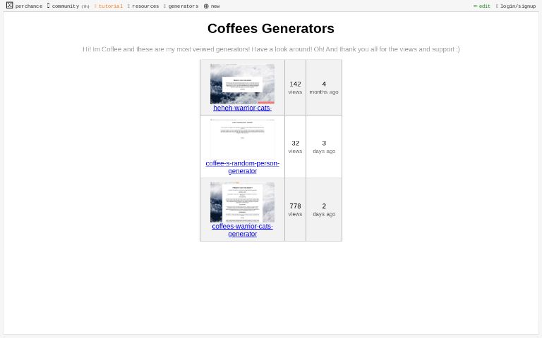 Coffees Generators