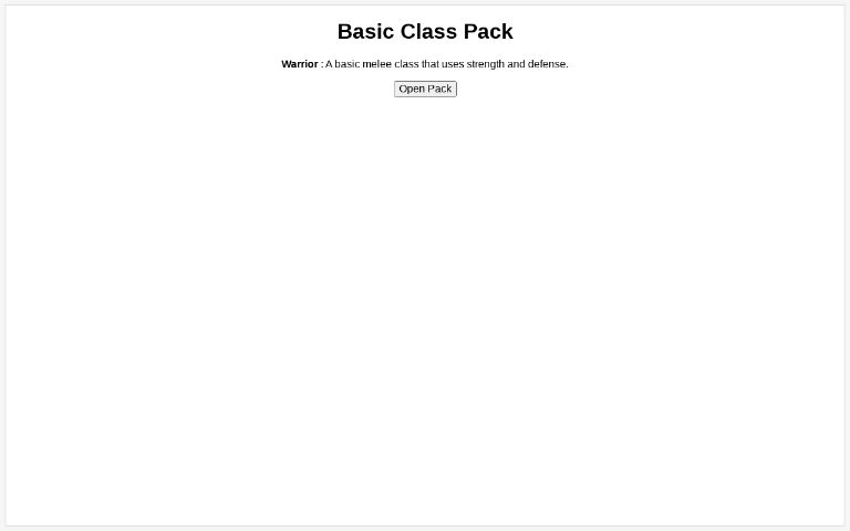 Basic Class Pack ― Perchance Generator