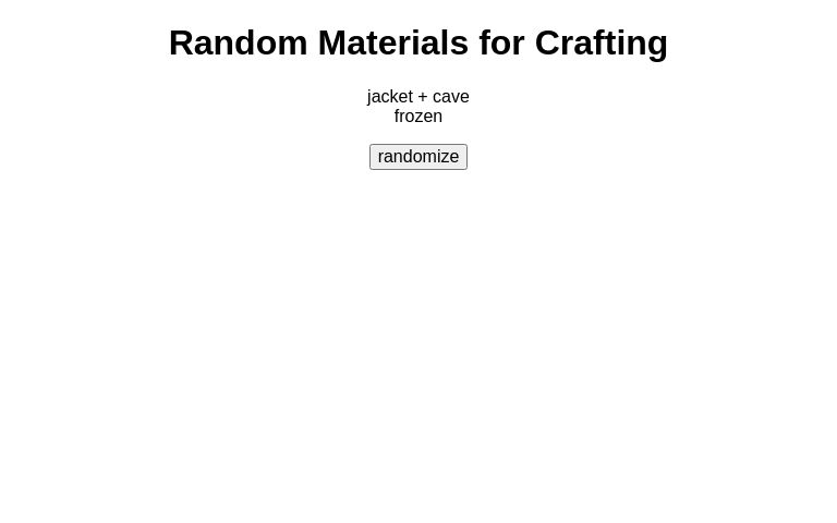 Random Materials for Crafting ― Perchance Generator