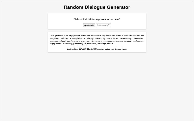 Random Dialogue Generator
