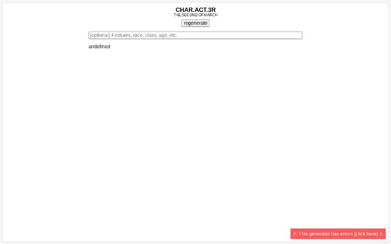 CHAR.ACT.3R ― Perchance Generator