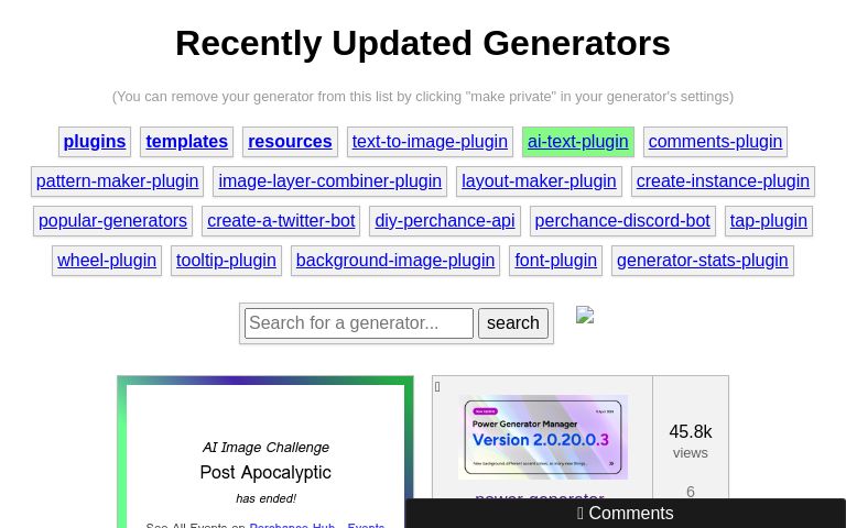 Recently Updated Generators