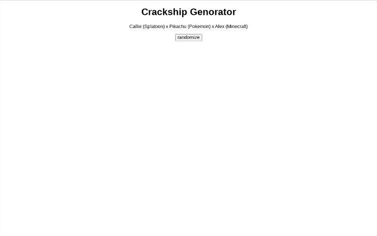 Crackship Genorator ― Perchance Generator