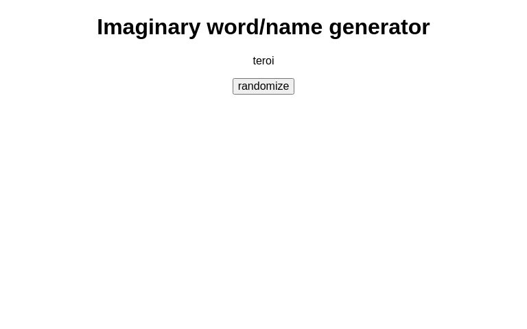 Imaginary word/name generator