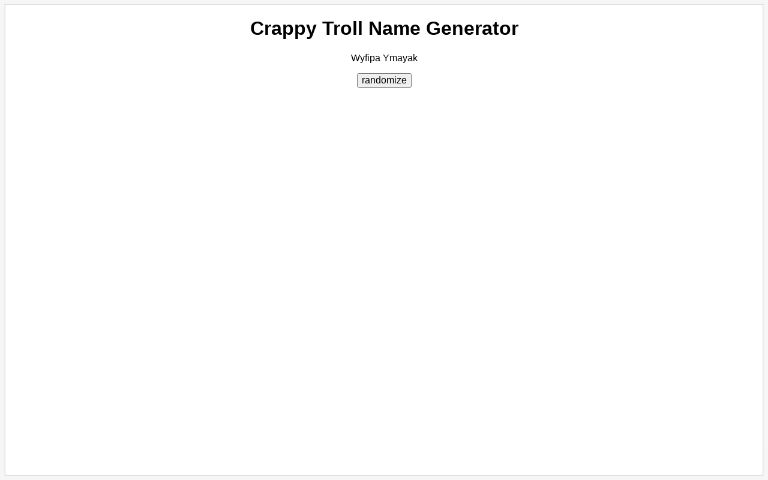 Crappy Troll Name Generator