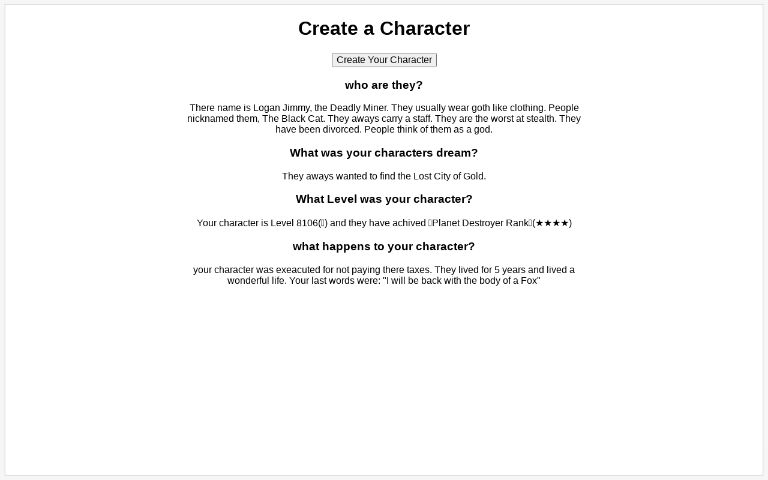 Create a Character ― Perchance Generator