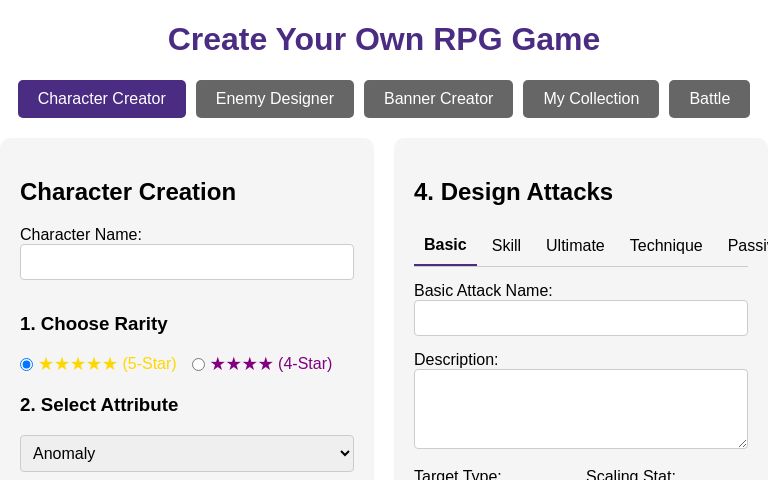 Create Your Own RPG Game ― Perchance Generator