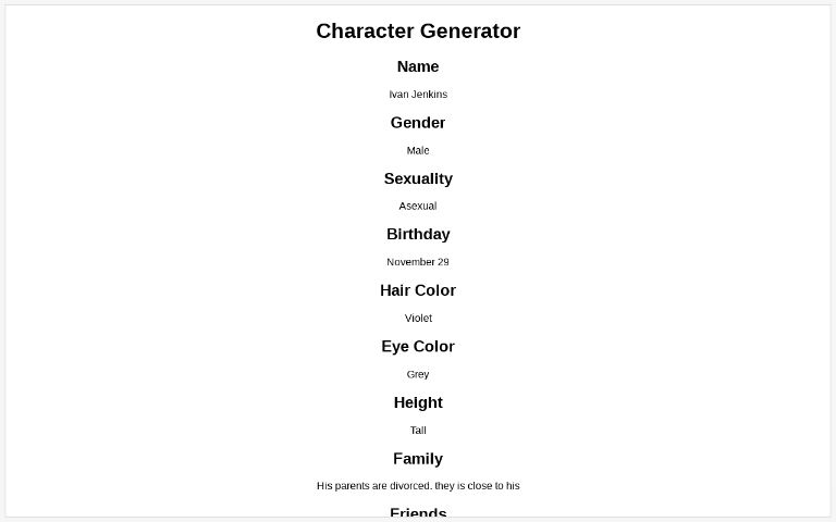 Character Generator