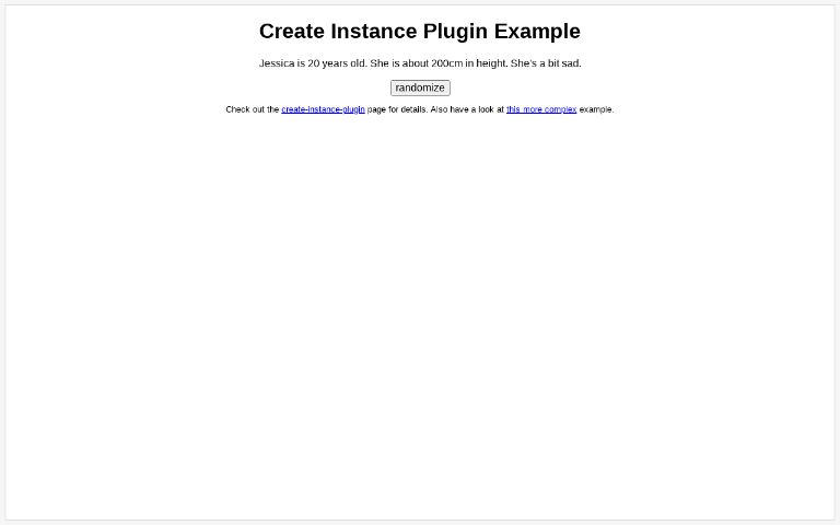 Create Instance Plugin Example